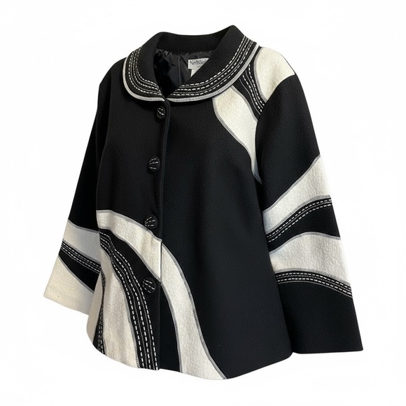 NorthStyle | Jackets & Coats | Nwt Northstyle Black Offwhite Wool ...